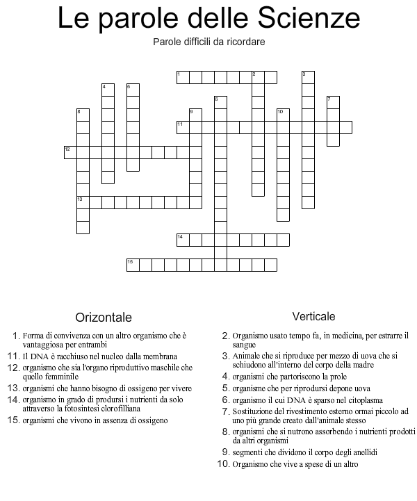Le parole delle Scienze – Scienze Matematiche